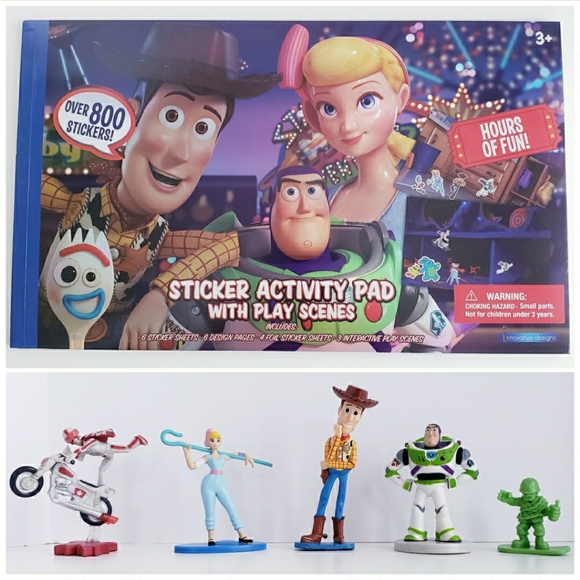 Disney | Toys | Toy Story Mini Figures 80 Sticker Activity Lot Buzz ...